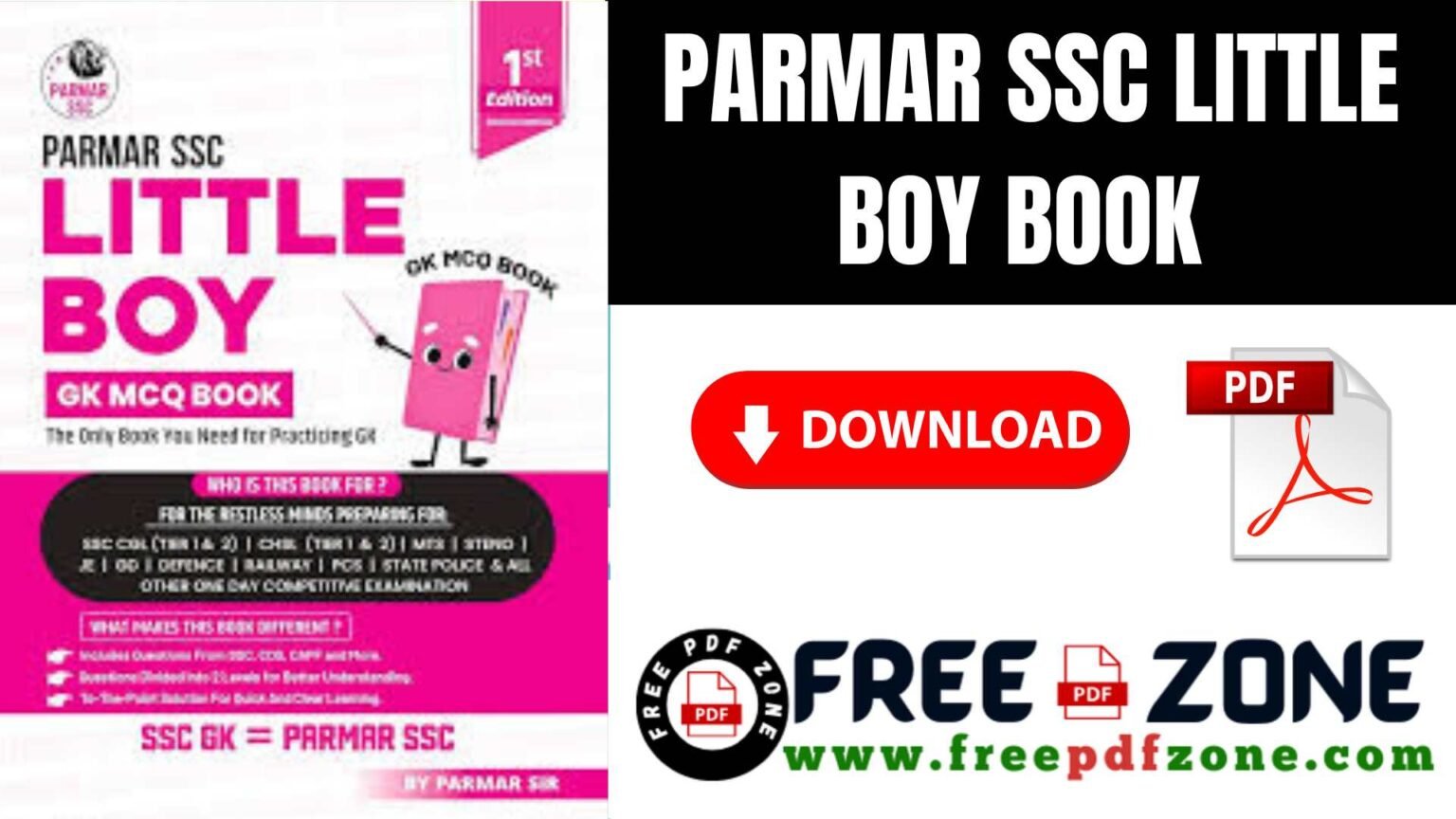 Parmar SSC Little Boy GK MCQ Book 2025 Edition Pdf Download in Hindi and English - Free Pdf Zone ...